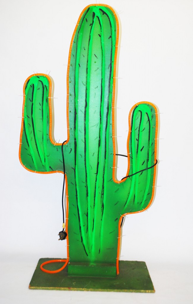 Large Cactus (6ft / Wooden With Lights) - Theme Prop Hire