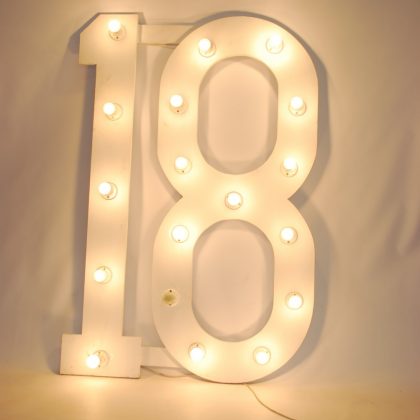 Large Number 16 (with bulbs / on stand) - 1.4m High x 0.85m Wide ...