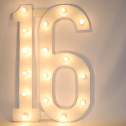 Large Number 16 (with bulbs / on stand) - 1.4m High x 0.85m Wide ...
