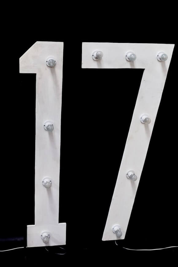 Large Number 16 (with bulbs / on stand) - 1.4m High x 0.85m Wide ...