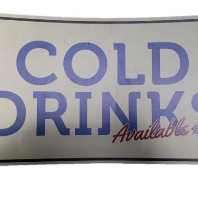 Cold Drinks Sign (0.5m (W) x 0.25m (H)) - Theme Prop Hire